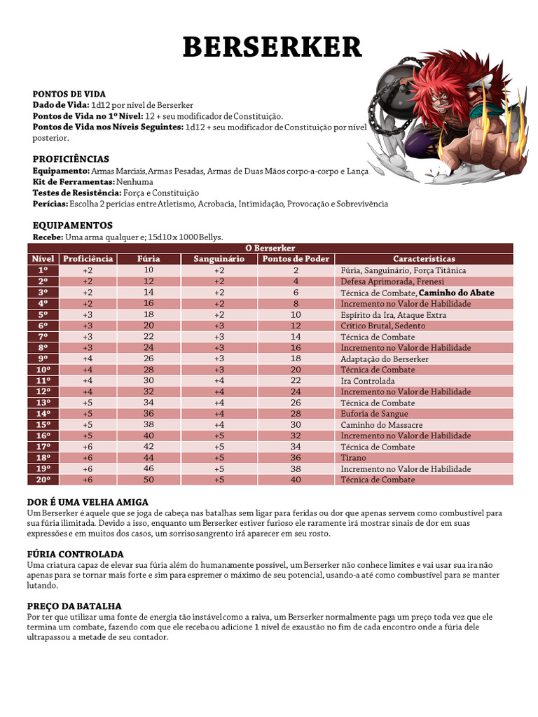 Berserker Classe 1 | PDF