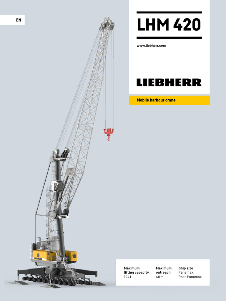 Liebherr LHM 420 Mobile Harbour Crane Datasheet English | PDF | Crane ...