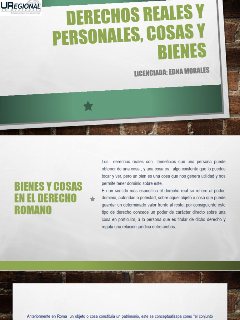 Bienes y Derechos en Roma | PDF | Propiedad | Ley de hipotecas