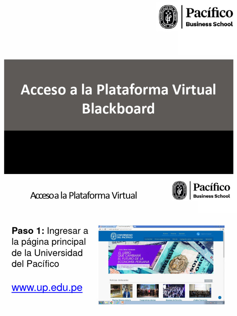 Guía de Acceso a Blackboard U. Pacífico | PDF | Informática | Software