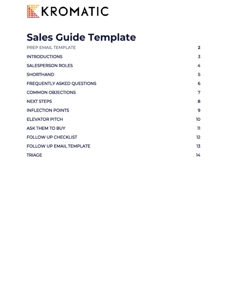 Kromatic Sales Guide Template | PDF | Creative Commons License | Sales