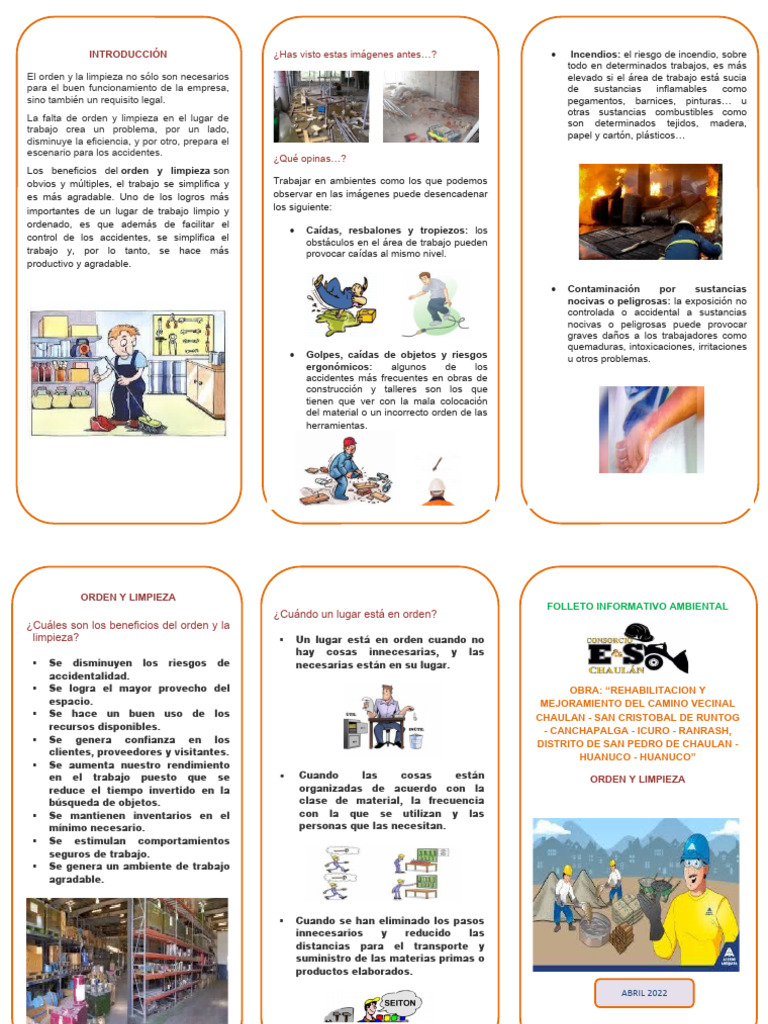 Triptico Orden y Limpieza | PDF