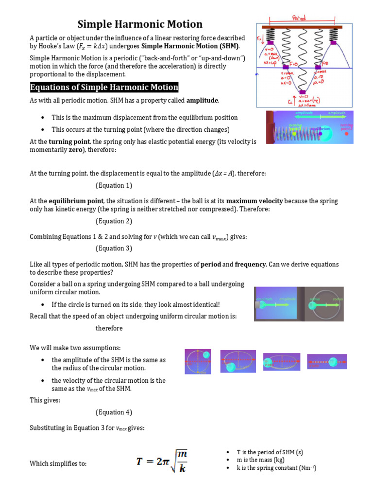 Simple Harmonic Motion | PDF | Damping | Oscillation