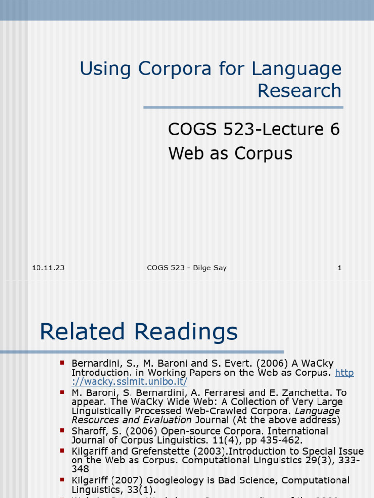 6.? Using Corpora For Language Research. Web As Corpus | PDF | World ...