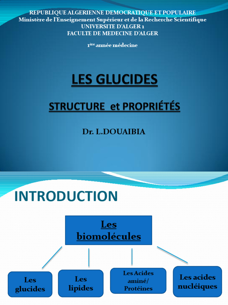 1ere Séance Les Glucides Structre Et Propriétés | PDF | Glucide ...