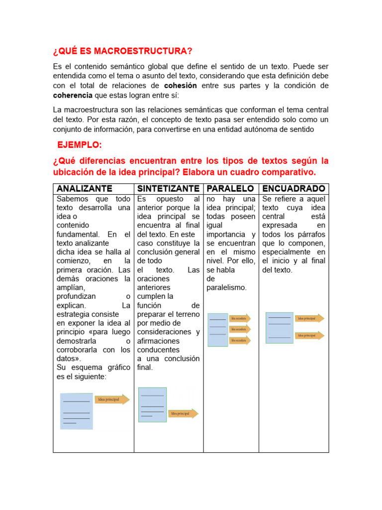 Macroestructura y Tipos de Textos | PDF