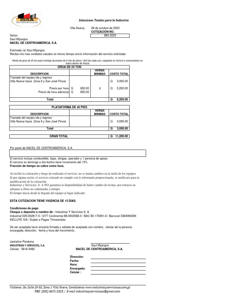 884-2023 NACEL DE CENTROAMERICA | PDF