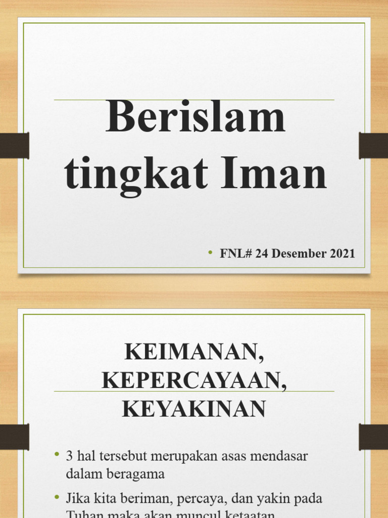 Makna Iman dalam Islam: Keyakinan dan Cinta | PDF | Karier ...