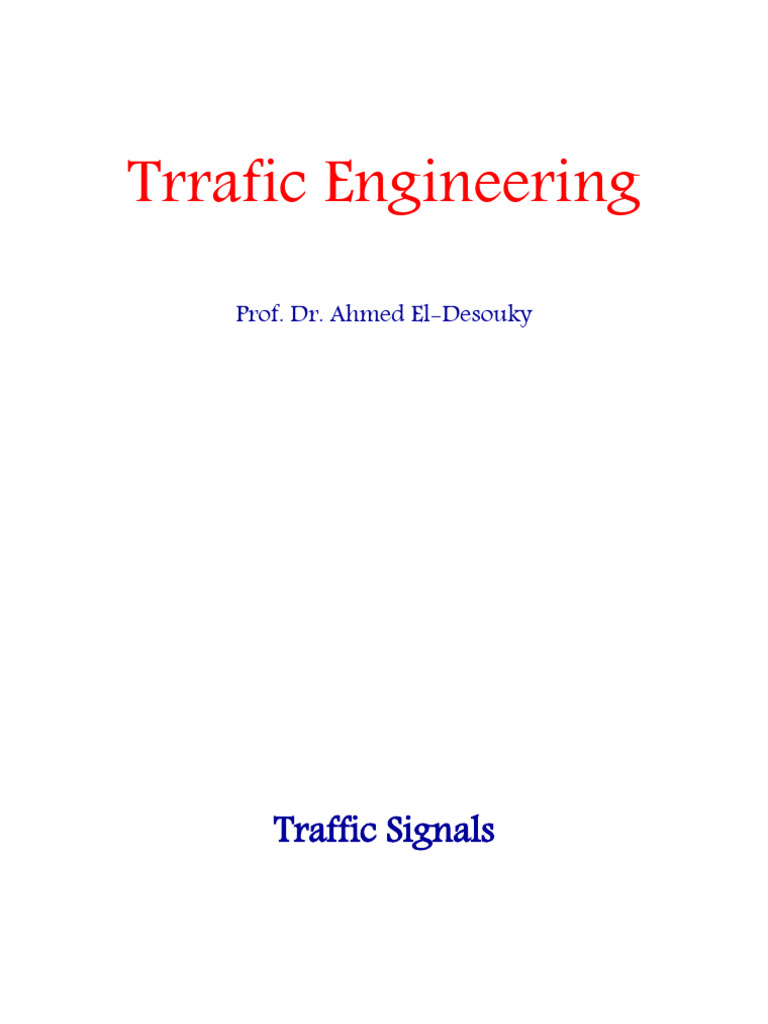 Traffic Signals Pdf Traffic Intersection Road
