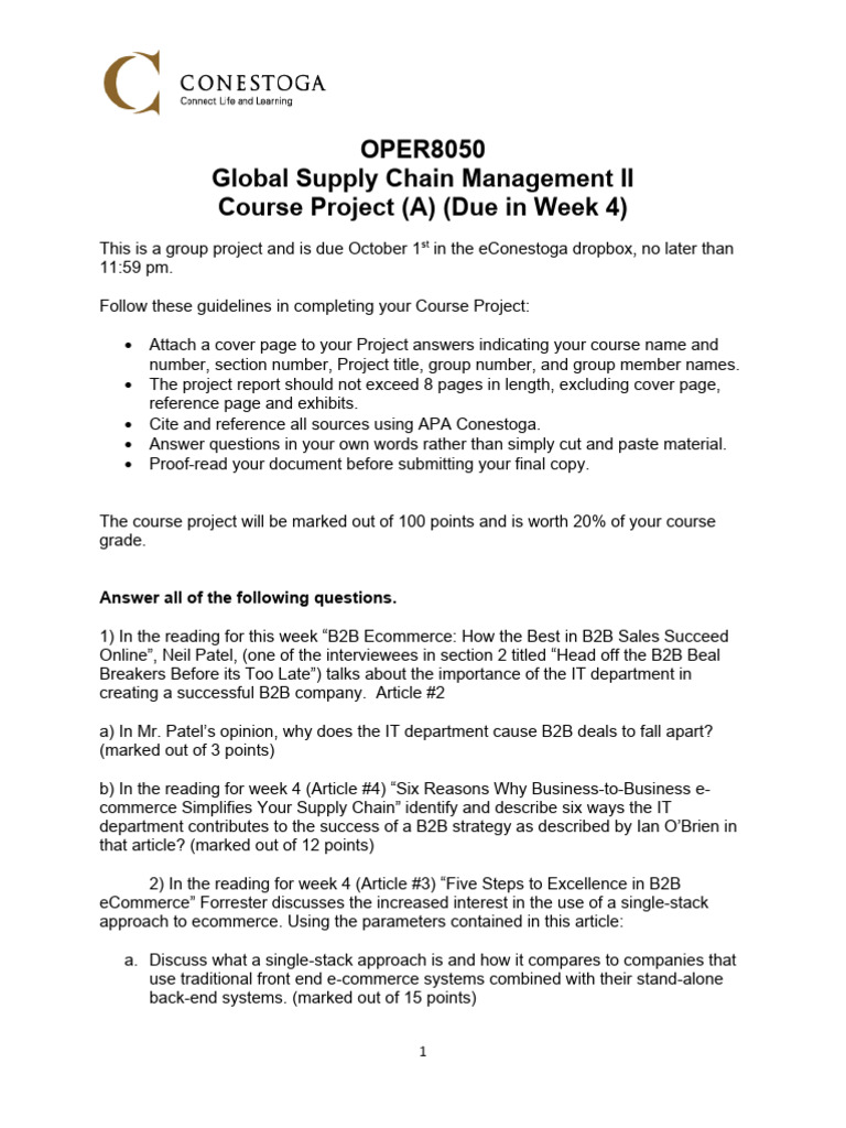 OPER8050 Course Project | PDF | E Commerce | Business