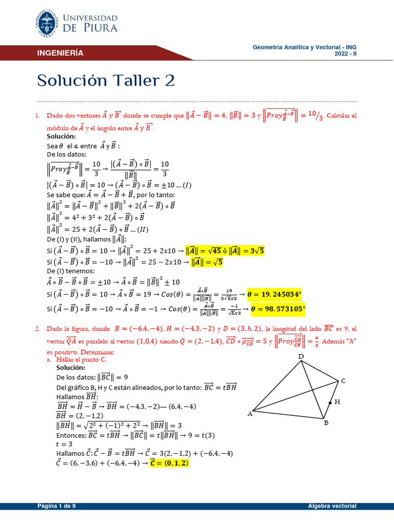ST2 - GAV - 2022 - II - ING | PDF | Vector Euclidiano | Tensión (Física)