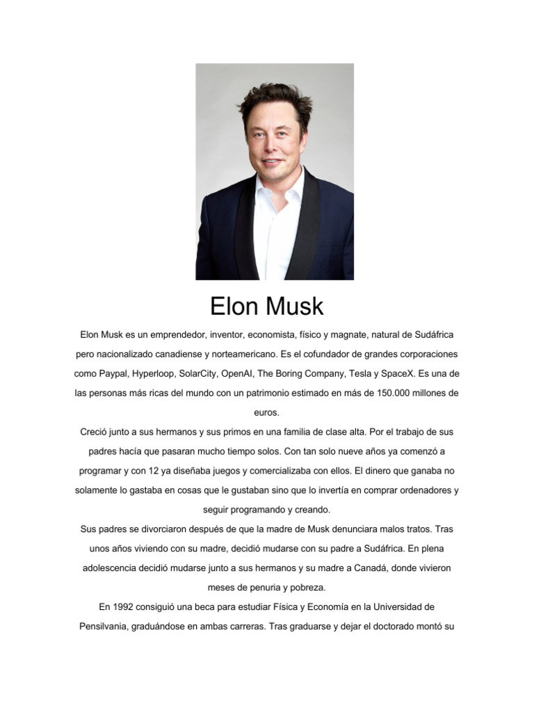 Elon Musk | PDF | Elon Musk Elon Musk | PDF | Elon Musk