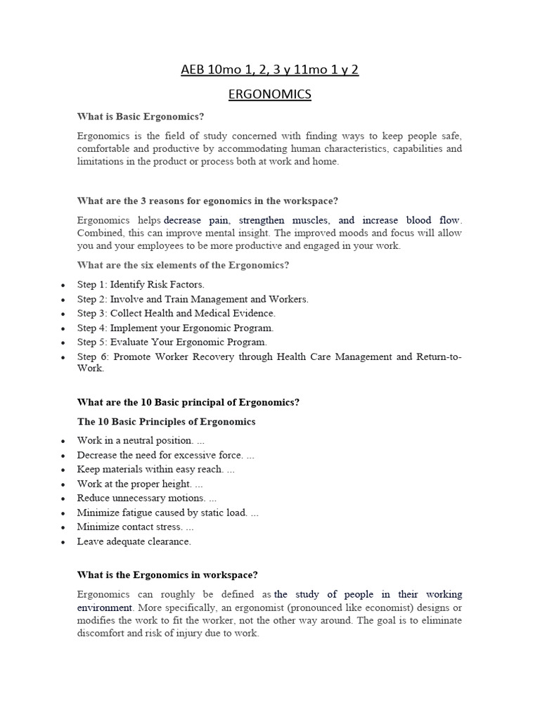 An Introduction To Ergonomics | PDF | Human Factors And Ergonomics | Chair