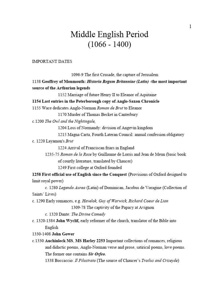 Middle English Manuscripts Overview | PDF | King Arthur | Knight
