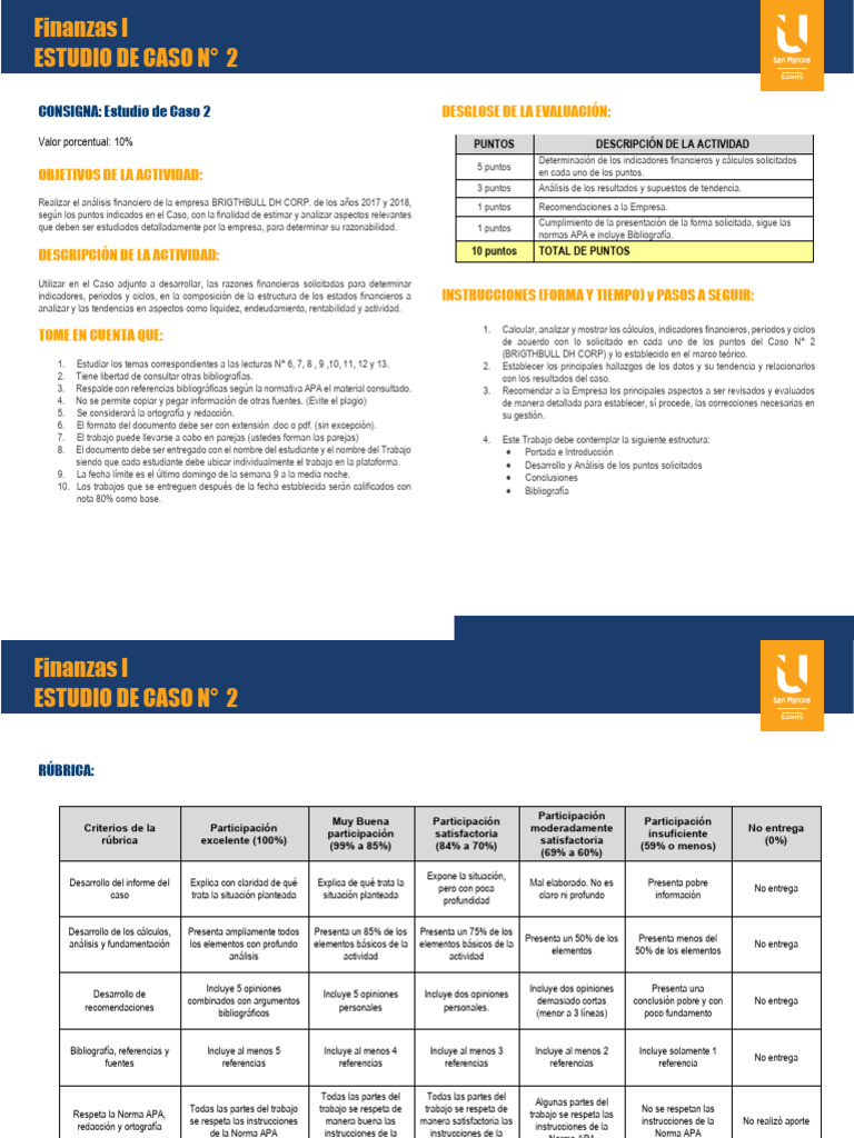 Análisis Financiero de BRIGTHBULL DH CORP. | PDF | Caso de estudio