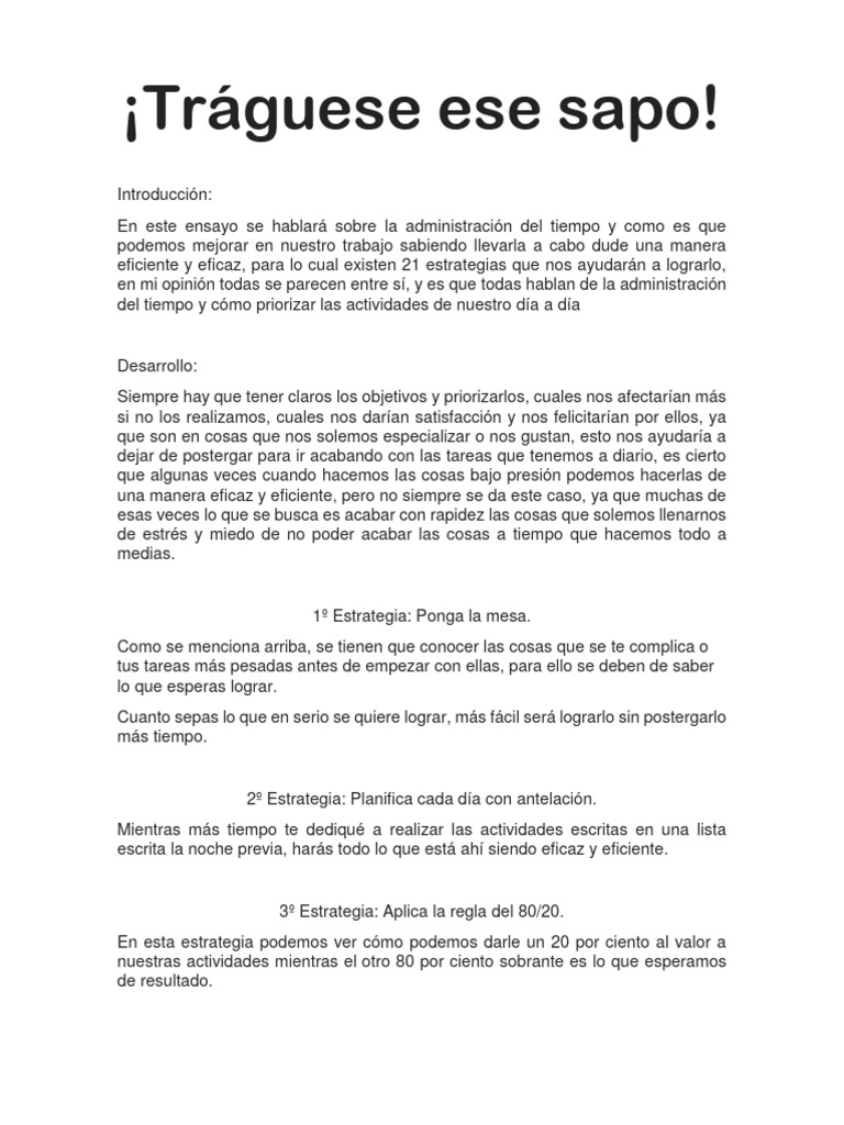 ¡Tráguese Ese Sapo! | PDF