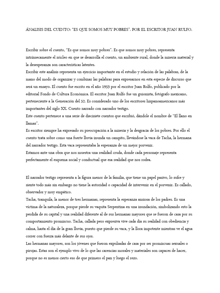 Ánalisis Del Cuento | PDF | Cuentos | Escritores