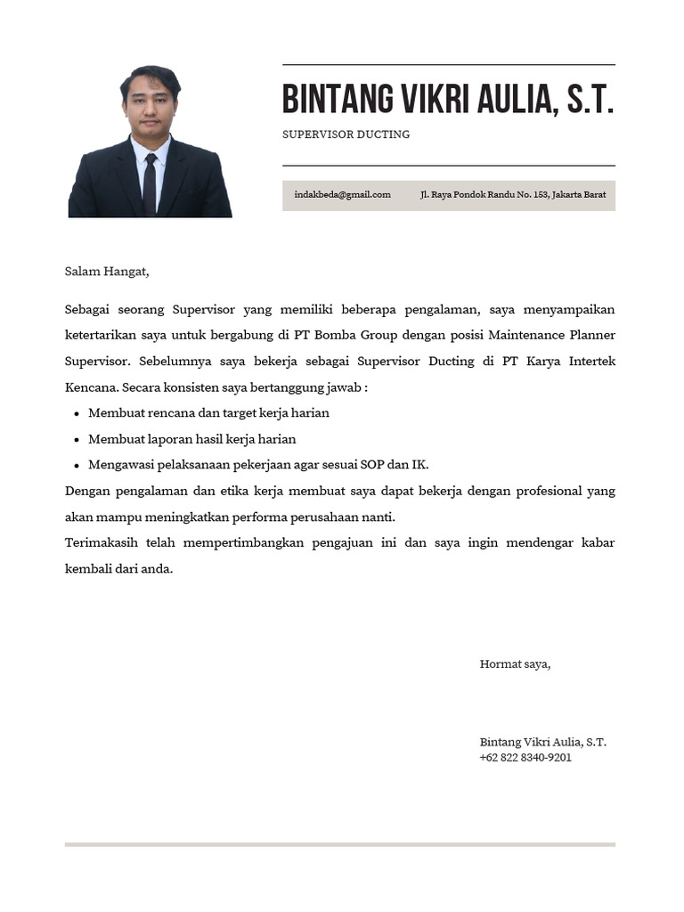 CV & Resume Beserta Berkas Pendamping | PDF