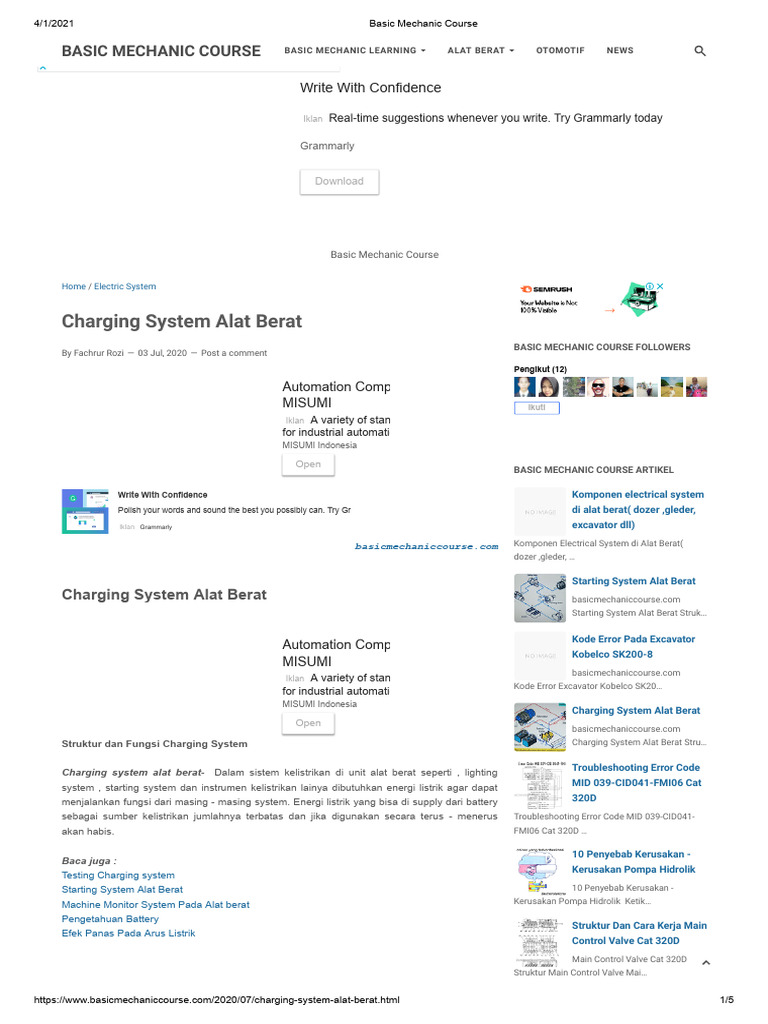 Basic Mechanic Course | PDF | Electrical Engineering | Electricity