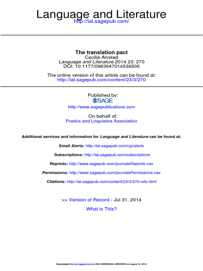 Alvstad 2014 | PDF | Translations | Lolita