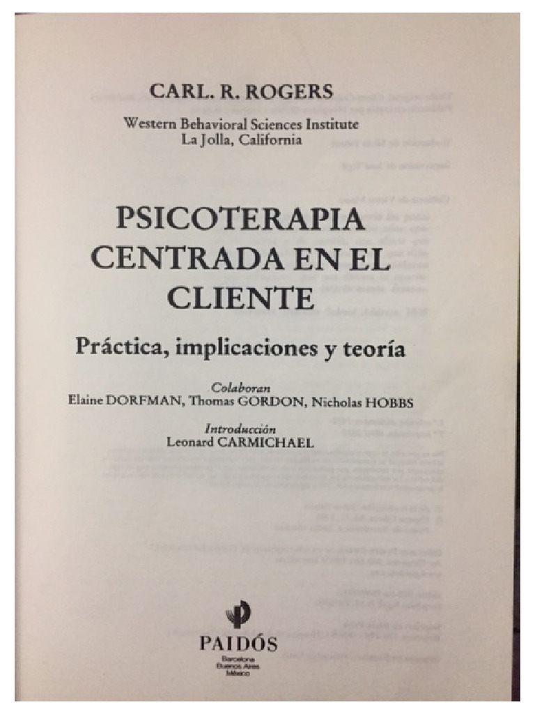 PSICOTERAPIA CENTRADA EN EL CLIENTE PP 176 A 204 | PDF