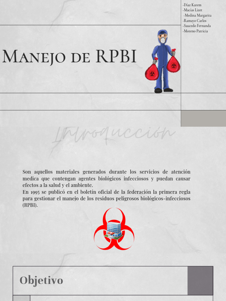 Manejo de RPBI | PDF | Residuos | Materiales