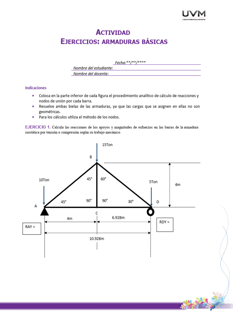 Ejercicios Resueltos de Armaduras Básicas | PDF | Métodos y materiales de enseñanza | Ciencia y ...