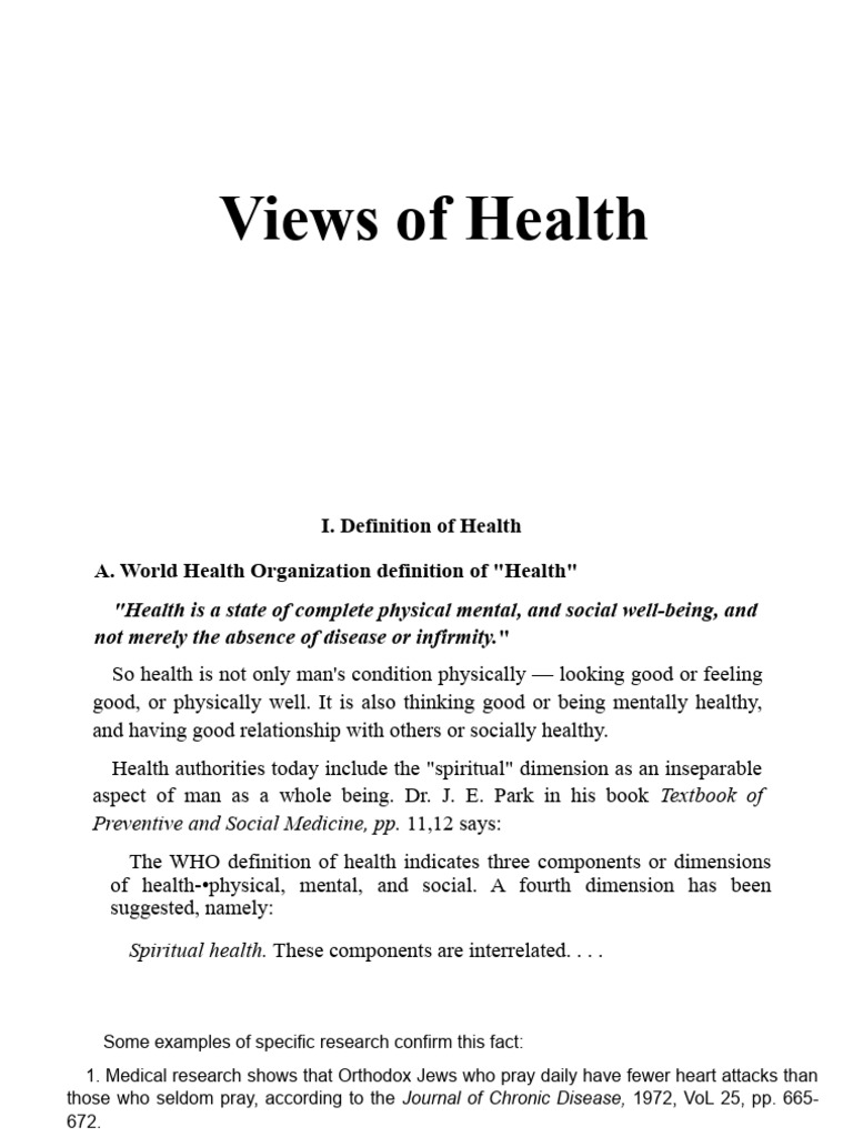 Views of Health | PDF | Soul | Jesus