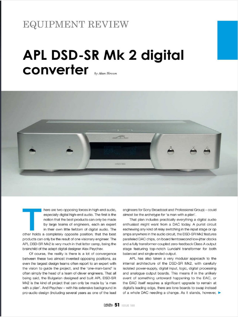 APL Hi Fi DSD SR MK2 Hi Fi Plus 2020 | PDF