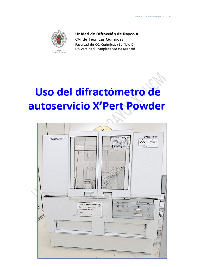 Manual de Utilizacion Del Difractometro de Autoservicio X'Pert Powder ...