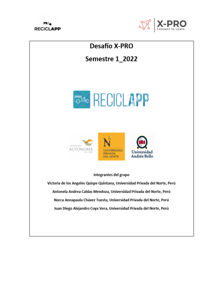 Desafio X-PRO RECICLAPP 2da Entrega Final | PDF | Residuos | Reciclaje