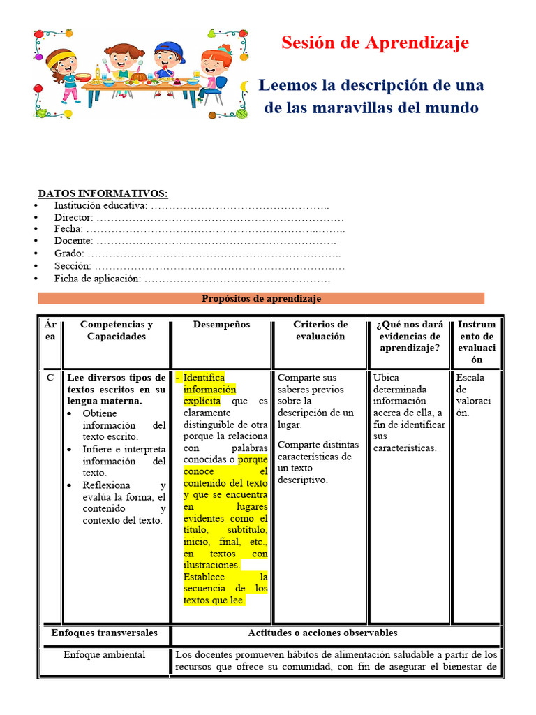 1er Grado Material Día 1 Com Leemos La Descripcion de Una de Las ...