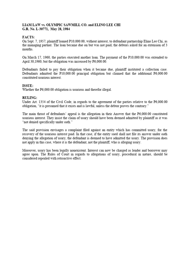 Liam Law Vs Olympic | PDF