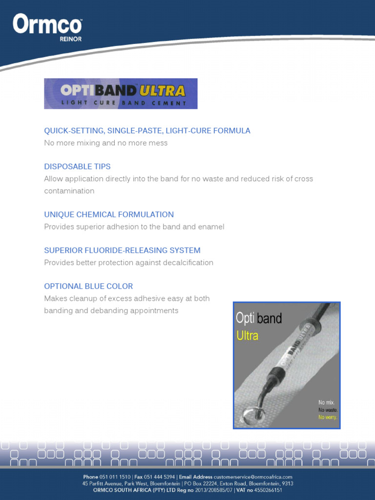 Optiband Ultra: Quick-Setting Adhesive | PDF
