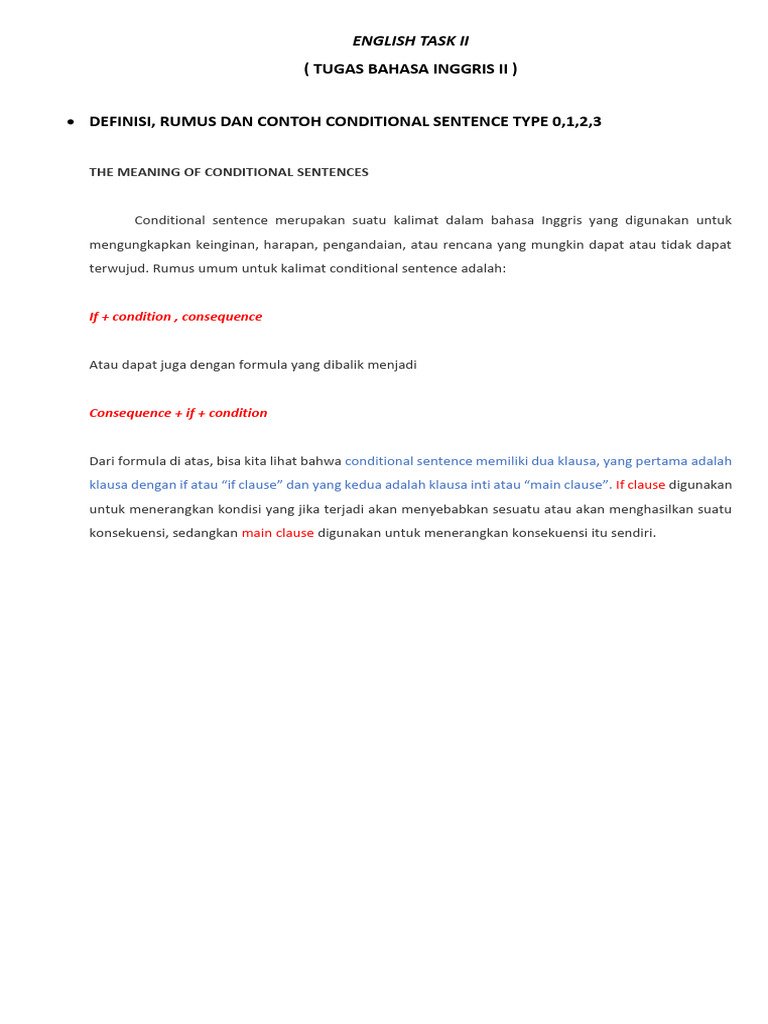 Panduan Lengkap Conditional Sentences | PDF | Seni & Disiplin Bahasa