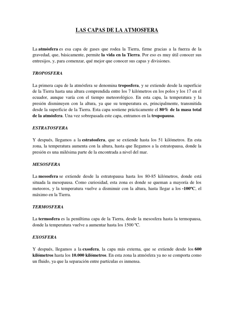 Las Capas de La Atmosfera | PDF | Ciencias sociales | Arte