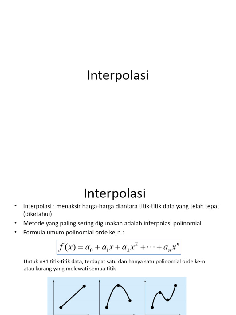 Metode Interpolasi Polinomial Data | PDF | Metode & Bahan Ajar