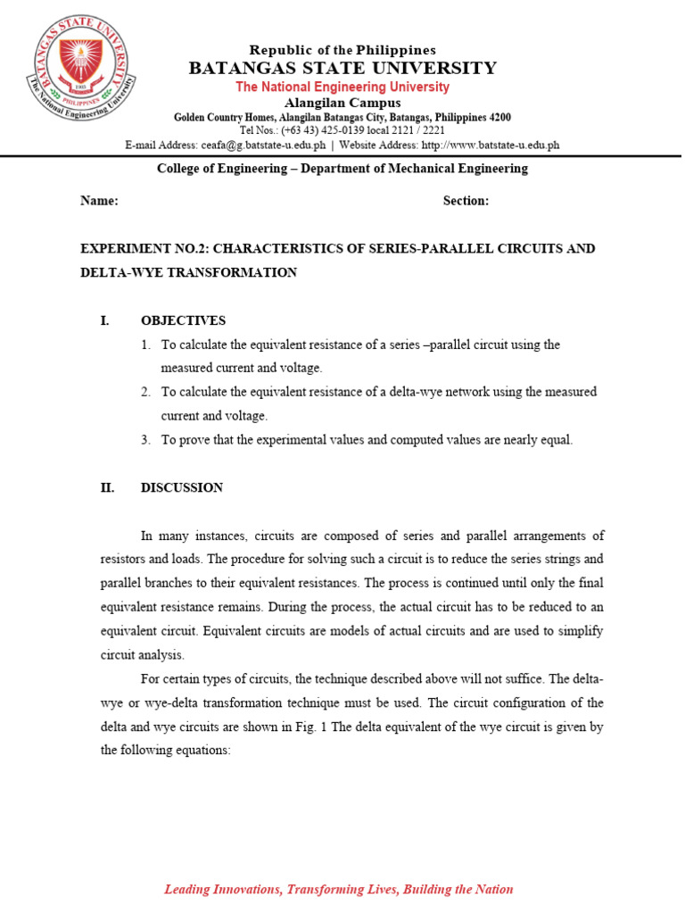 Laboratory 2 Revised | PDF | Electrical Network | Electrical Engineering