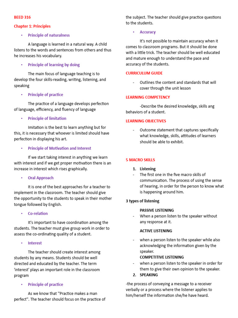 Beed 316 Reviewer | Download Free PDF | Second Language | Language ...