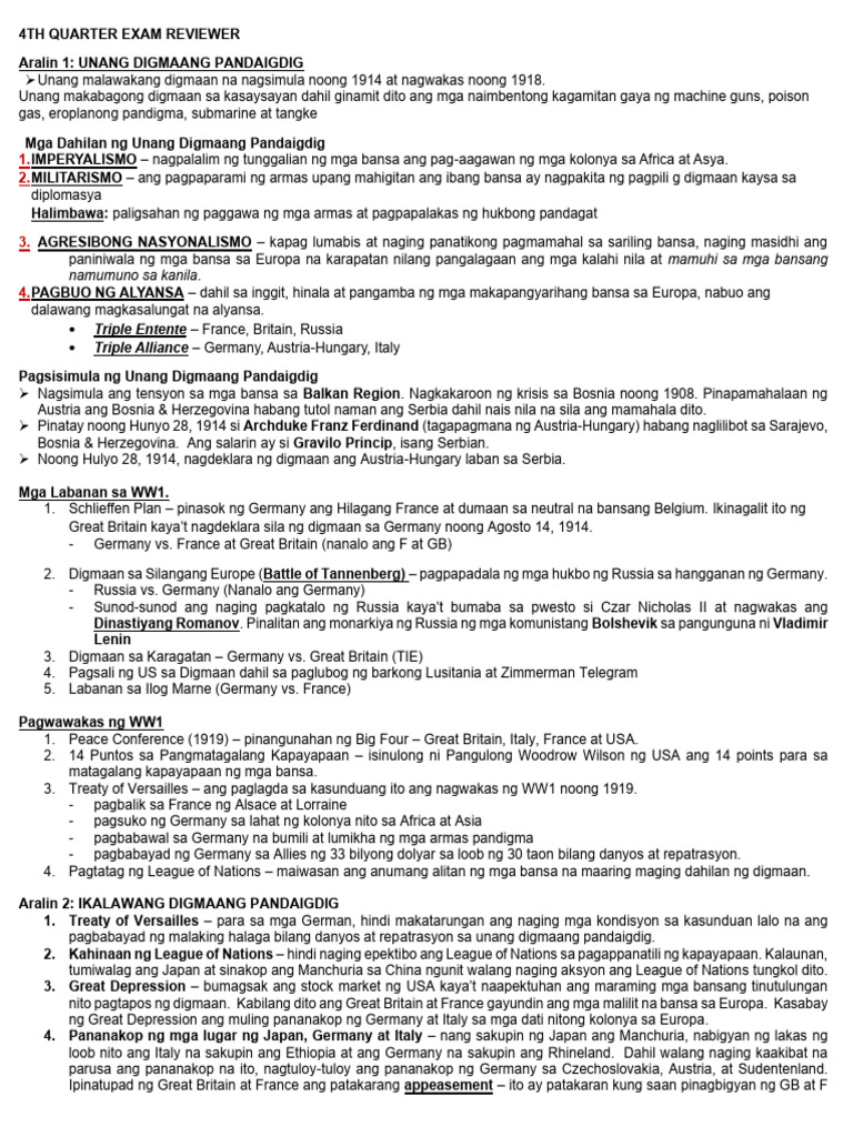 4th Quarter Exam Reviewer | PDF