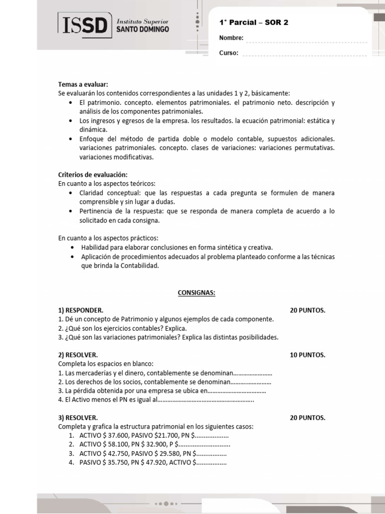Parcial 1 SOR 2 | PDF | Contabilidad | Business
