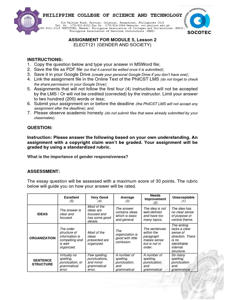 ASSIGNMENT-FOR-MODULE-5-LESSON-2 | PDF | Human Communication