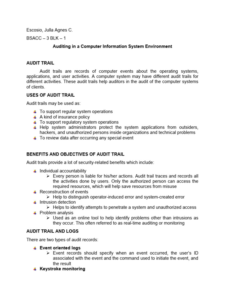 Audit Trail | PDF | Audit | Information