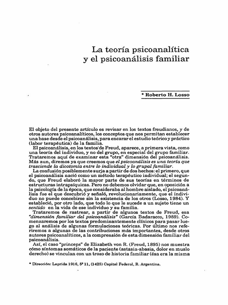 Psicoanálisis y Dinámica Familiar | PDF | Psicoanálisis | Sigmund Freud