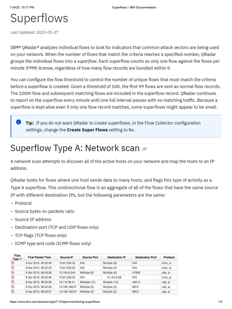 Superflows - IBM Documentation | Download Free PDF | Port (Computer Networking) | Internet Protocols