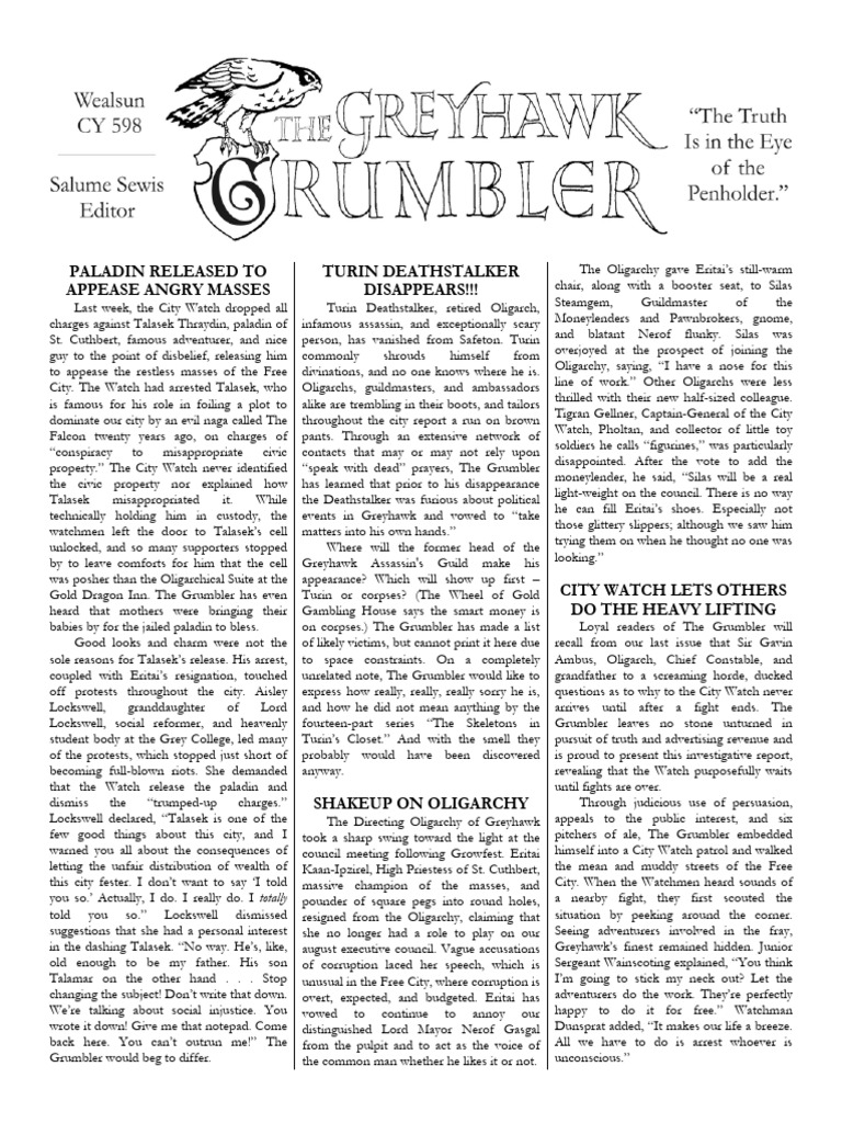 Living Greyhawk - Greyhawk Grumbler #2 | PDF