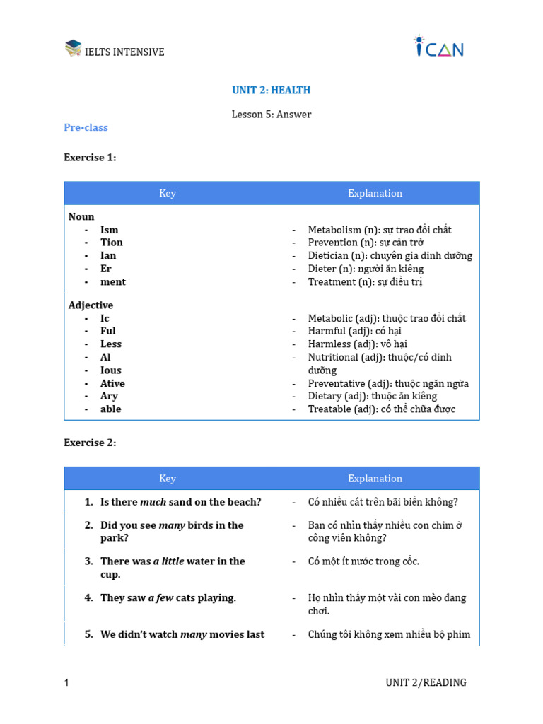 Lesson 5 - Key | PDF