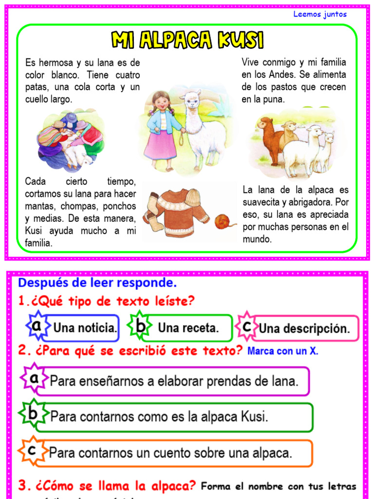 La historia de la alpaca Kusi | PDF
