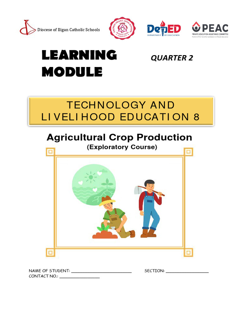 Tle 8 Q2 - Agricrop Production - A4 | PDF | Irrigation | Tractor