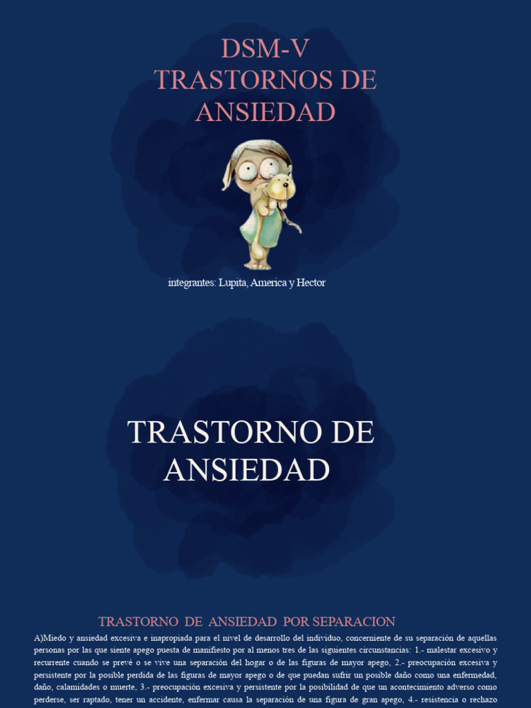 DSM V Ansiedad | PDF | Ansiedad | Trastorno de ansiedad
